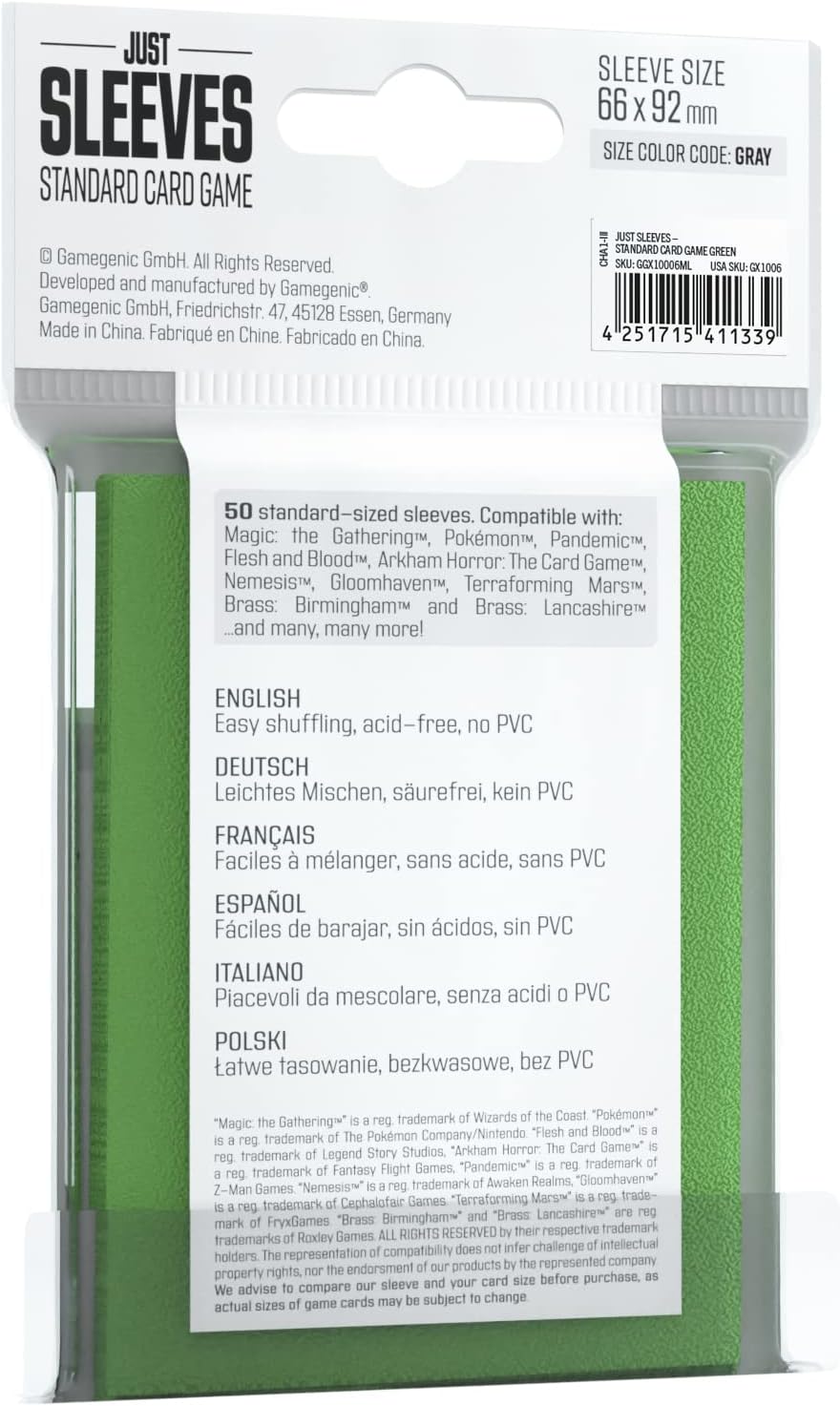 Just Sleeves: Standard Card Game Green (50) – Rarewaves.com
