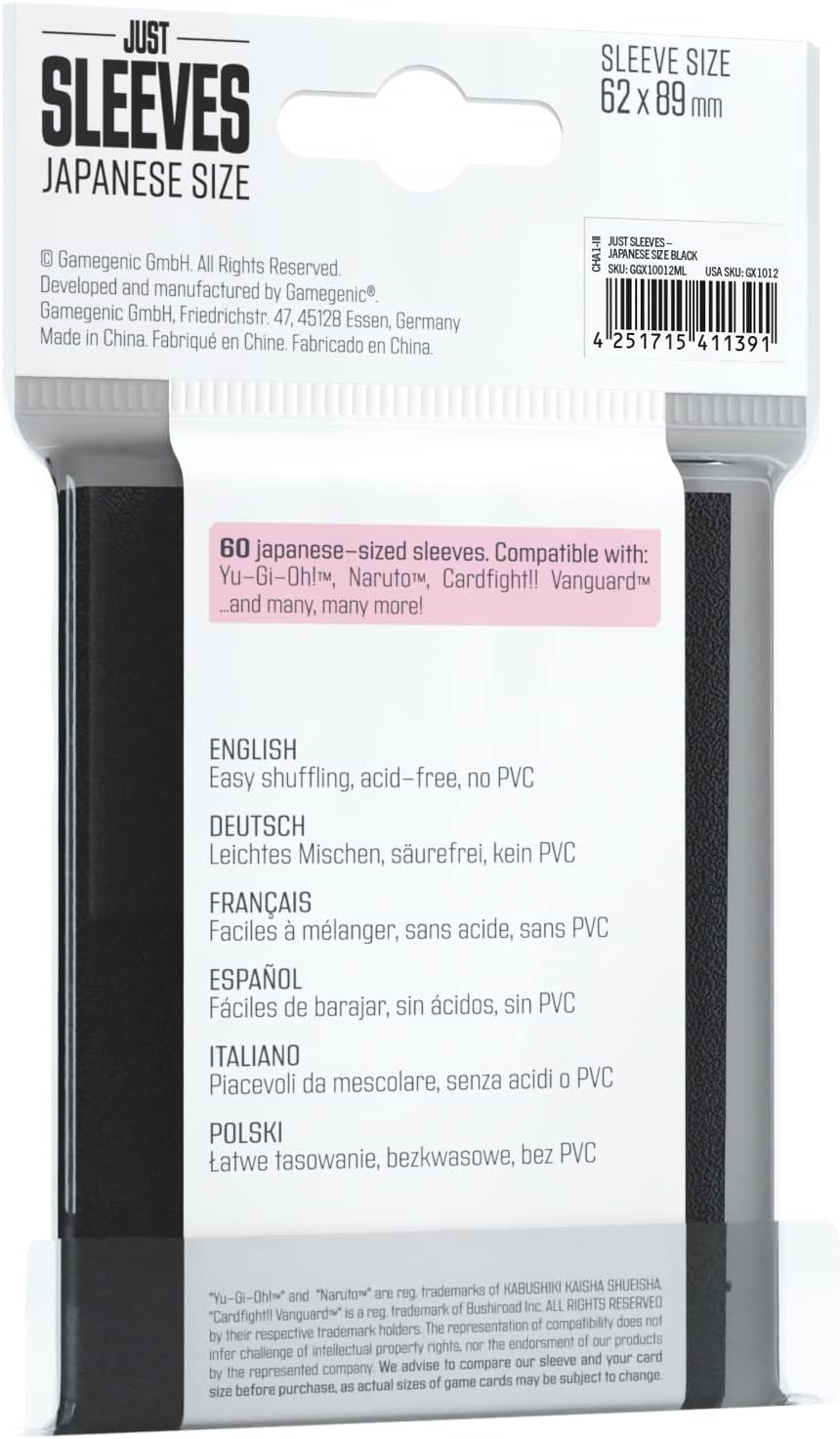 Just Sleeves: Japanese Size Black (60) – Rarewaves.com
