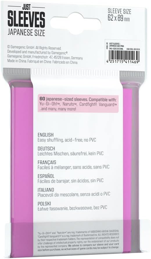 Just Sleeves: Japanese Size Pink (60) – Rarewaves.com