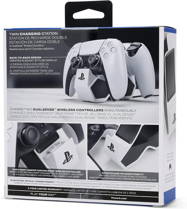 PowerA Twin Charging Station for PS5 Dualsense Wireless Controllers ...