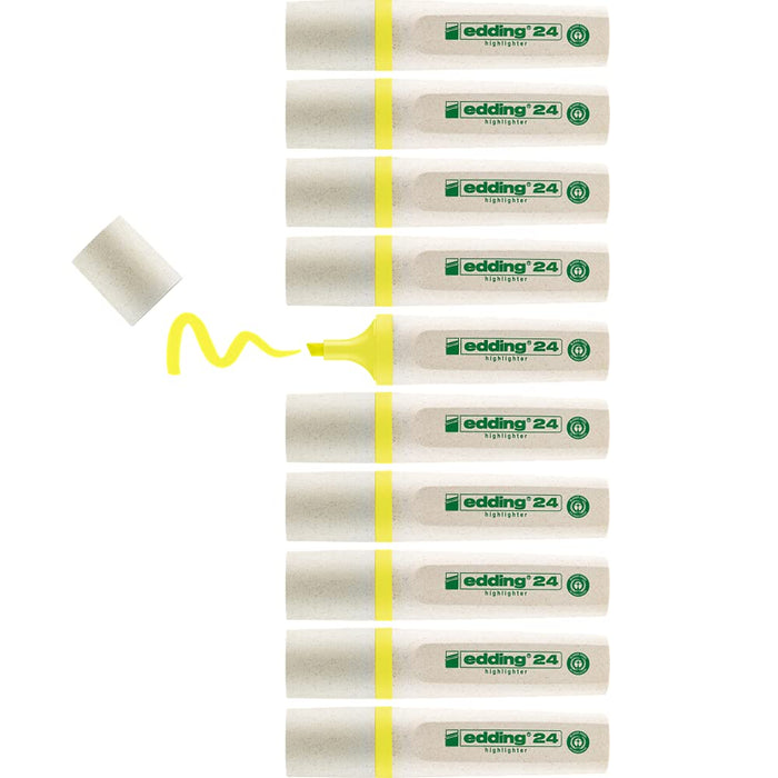 edding 24 EcoLine highlighter - yellow - 10 highlighters - chisel nip 2 ...