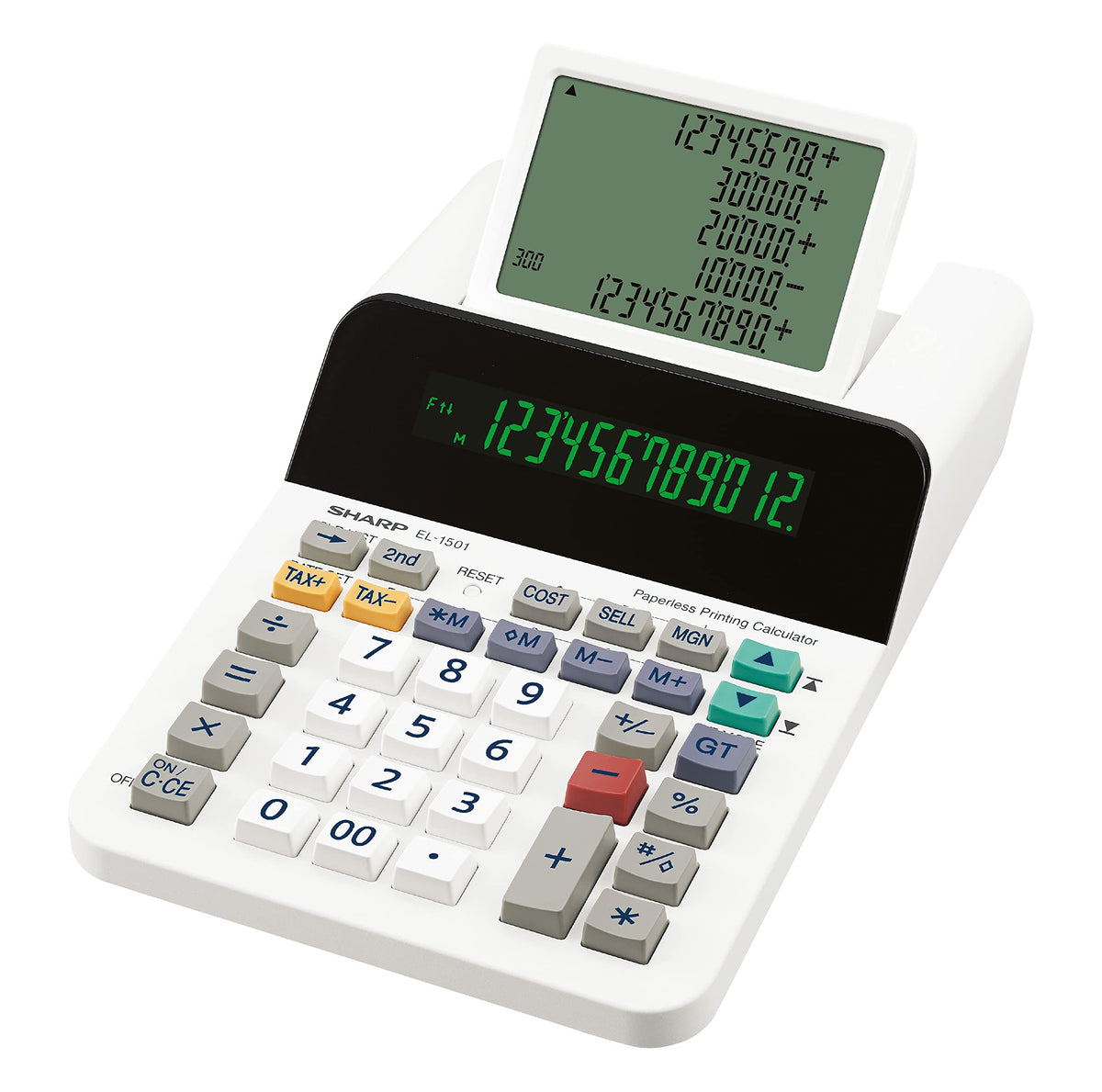 Sharp EL-1501 Display Desktop Calculator (Paper& Ink-Free, 12-Digit and ...