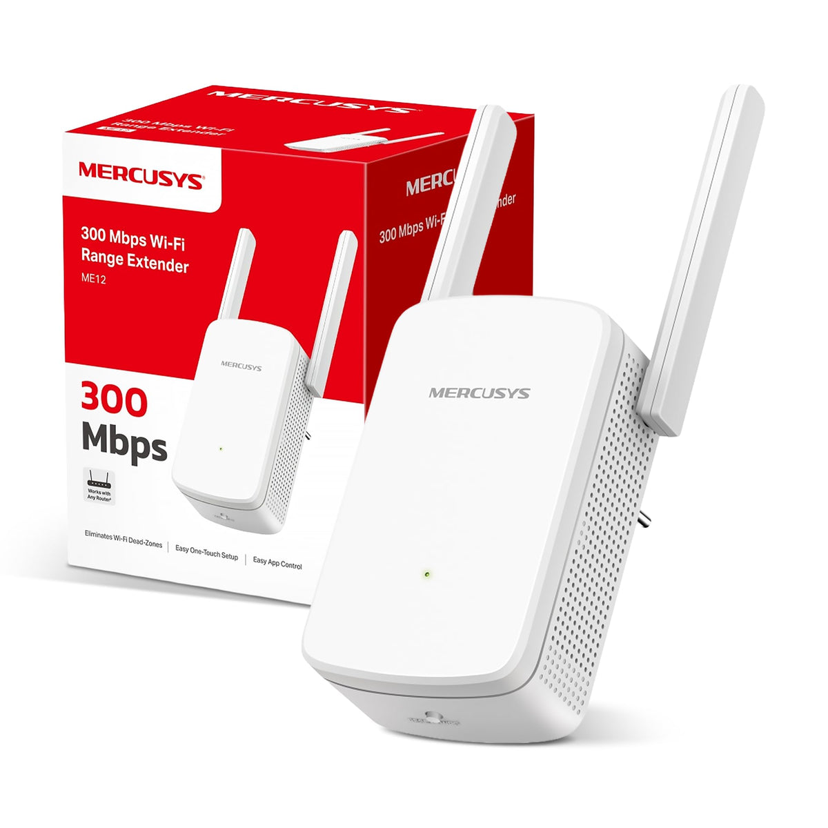 MERCUSYS ME12 WiFi Extender Booster, 2 External Antennas WiFi Booster ...