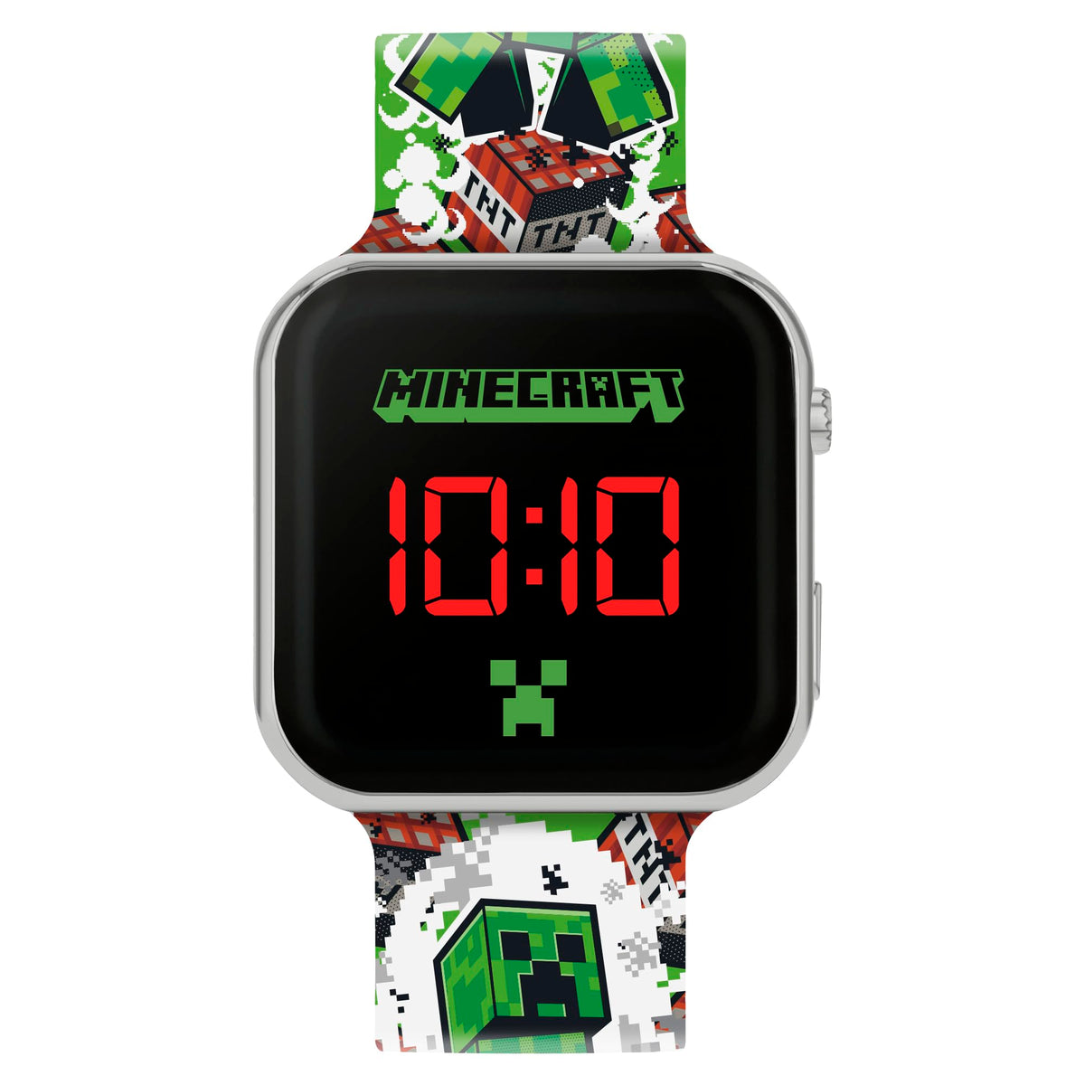 Disney - Minecraft Creeper Tnt Printed Strap Led Watch — Rarewaves.com