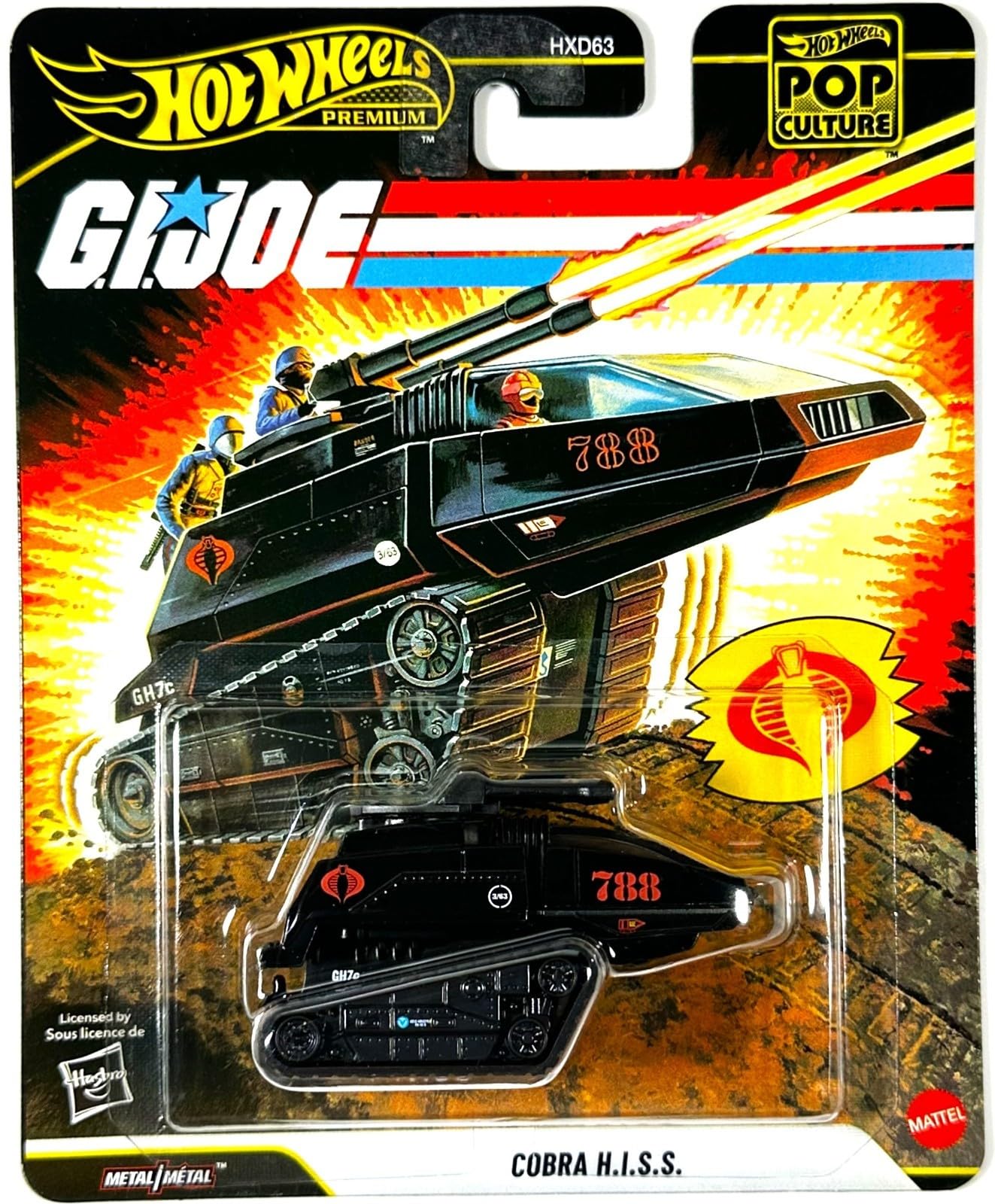 Hot Wheels Cobra H.I.S.S. G.I. Joe Pop Calture Premium Series 1:64 ...