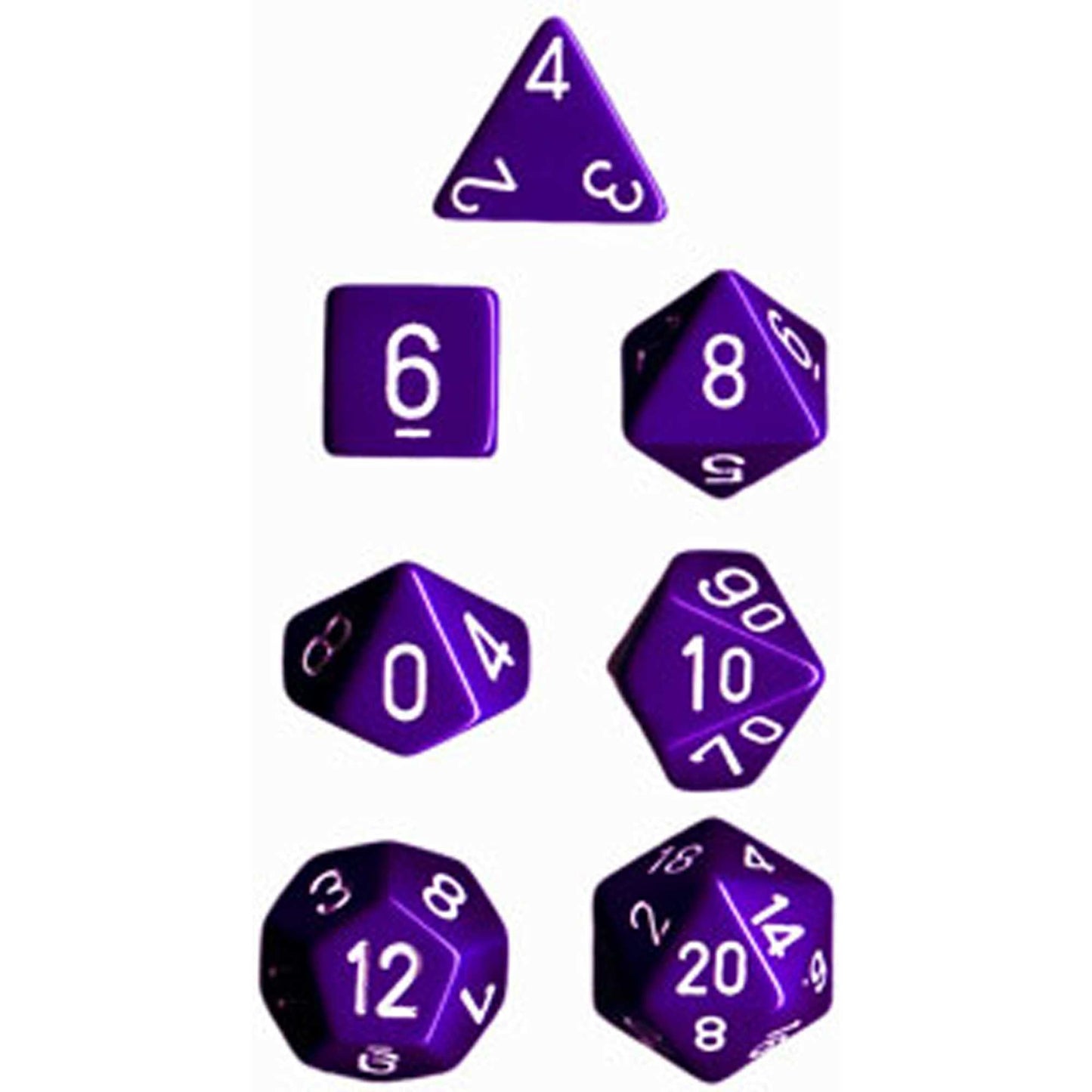 Polyhedral Dice: Opaque - Purple with White (7) – Rarewaves.com