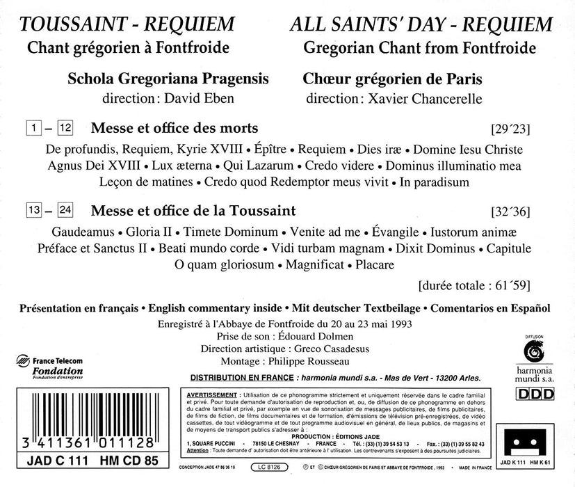 Gregorian Chant Gregorian Chant for All Saints' Day [UK — Rarewaves.com
