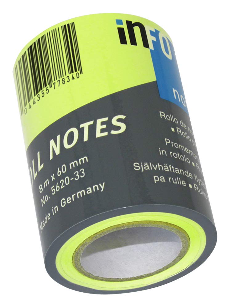 inFO Notes Sticky Note Roll/Roll Notes Refill Brilliant Green ...