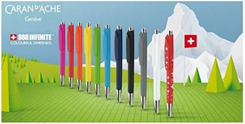 Caran Dache Ballpoint Pen, Scarlet, with SwissRide Blue Medium ...