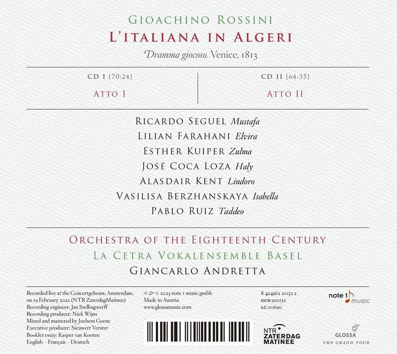 Gioachino Rossini Gioachino Rossini: L'Italiana in Algeri — Rarewaves.com